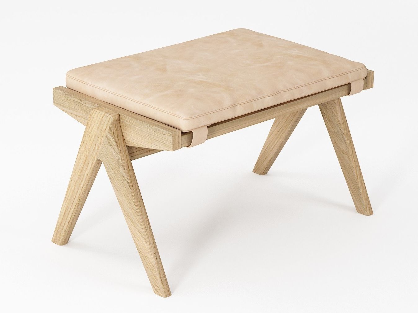 TRIBUTE Upholstered solid wood footstool By KARPENTER | design Hugues ...