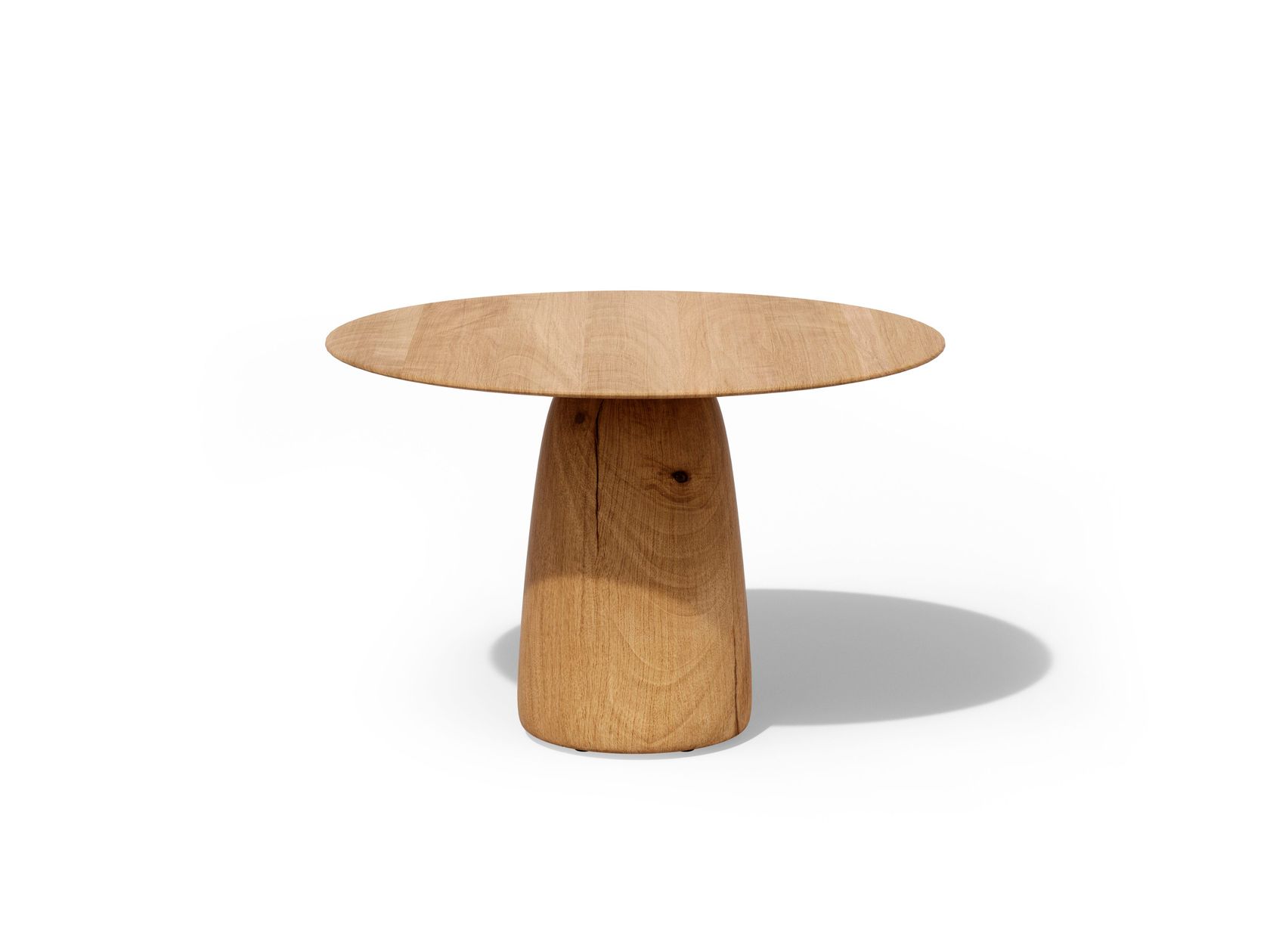 DUNES Low round teak garden side table By TRIBÙ