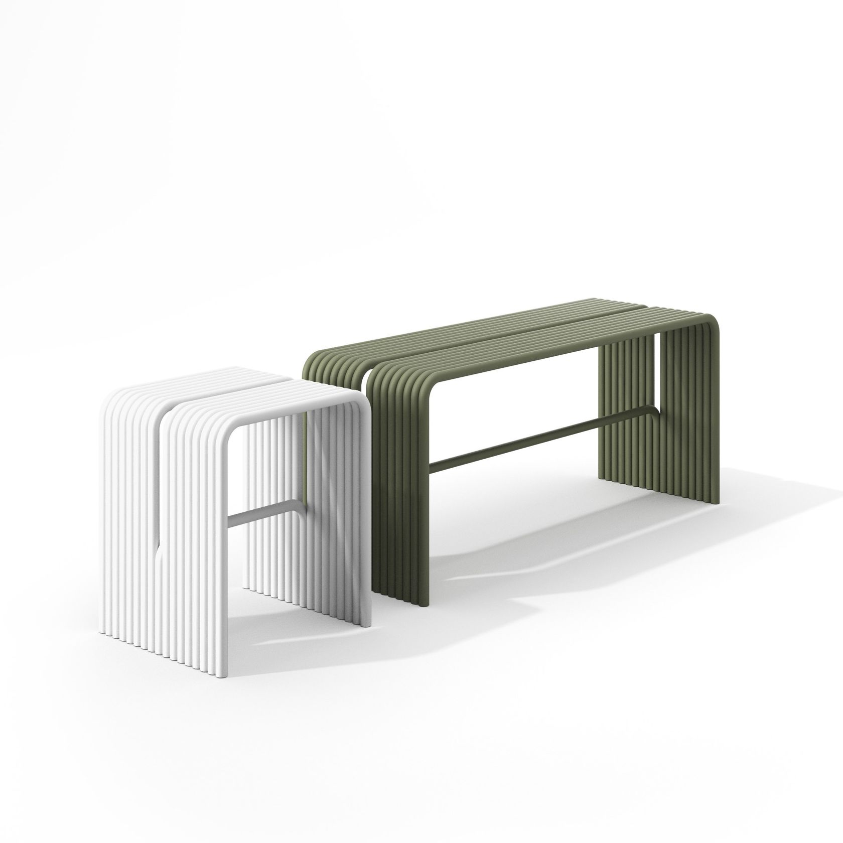 TUBE Low aluminium garden stool By Joyf