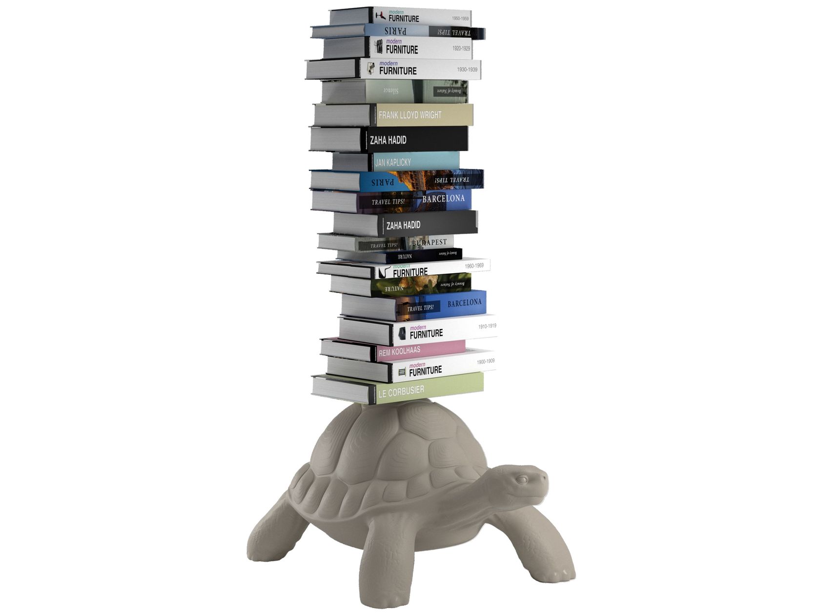 TURTLE CARRY Metal and polyethylene bookcase By Qeeboo | design Marcantonio