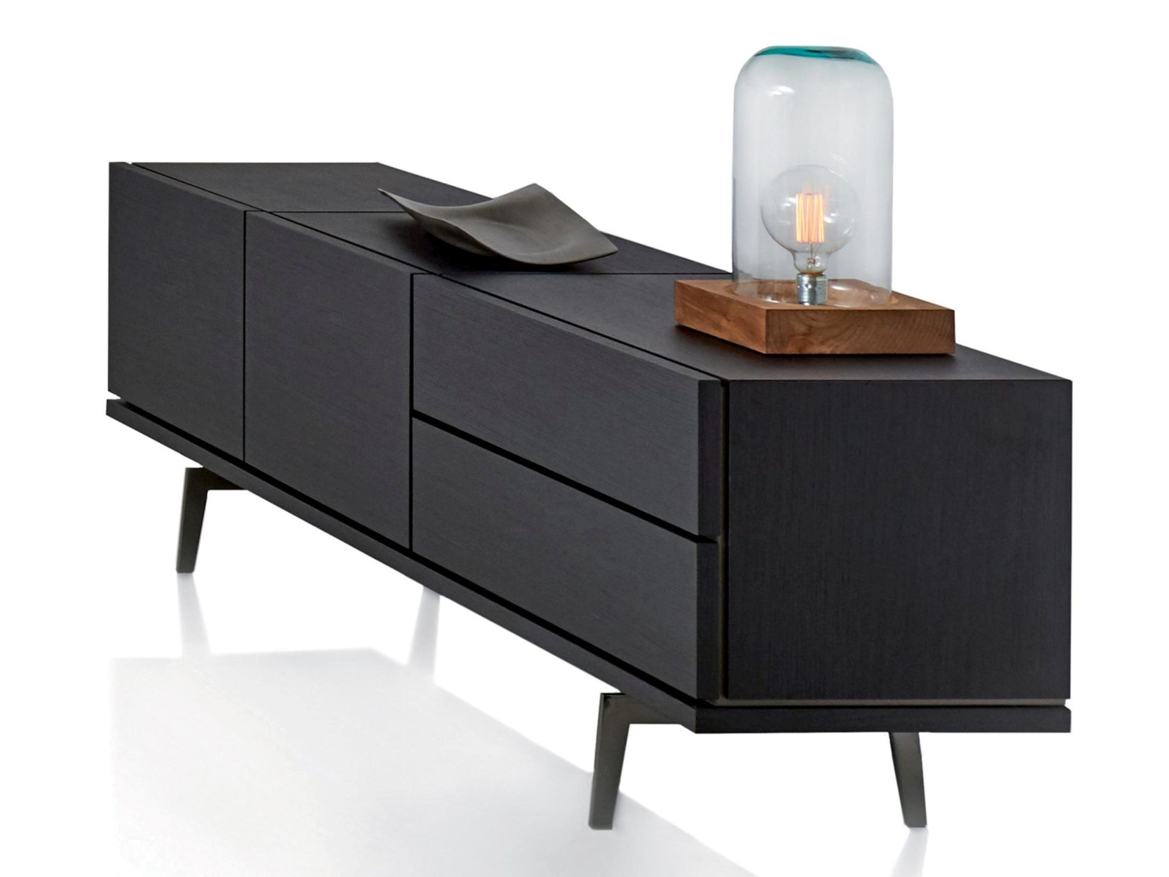 TWIST H Buffet de madeira com portas e gavetas By Papadatos