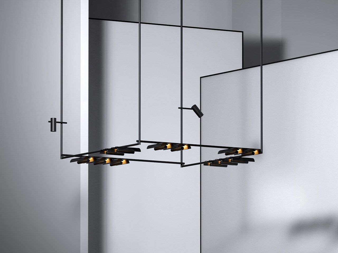 TYPOGRAPHY CILON CHANDELIER LED metal and glass modular chandelier ...