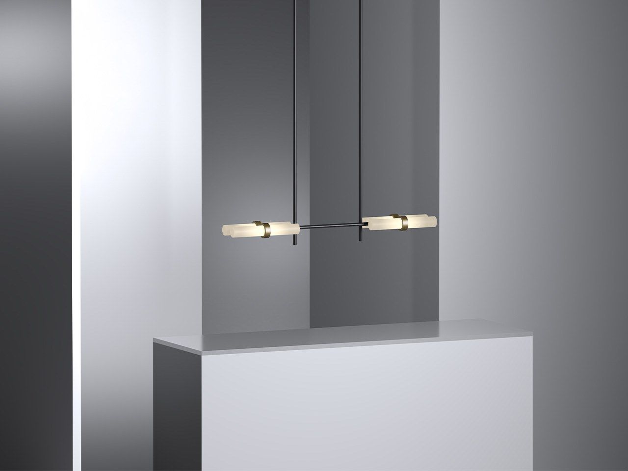 TYPOGRAPHY CILON CHANDELIER LED metal and glass modular chandelier ...