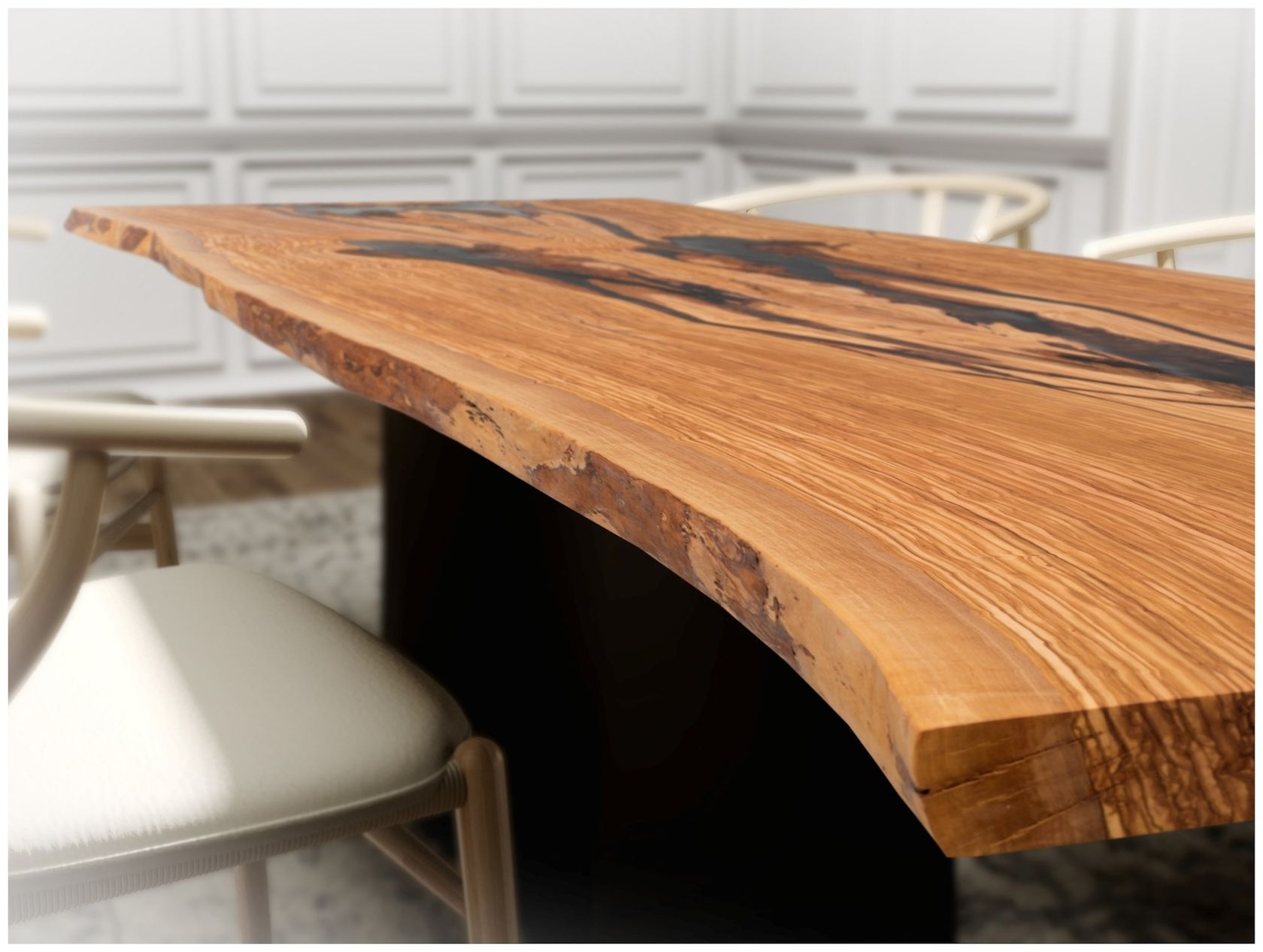 Tisch aus Olivenholz und Epoxidharz Kollektion Plurima By Tabula