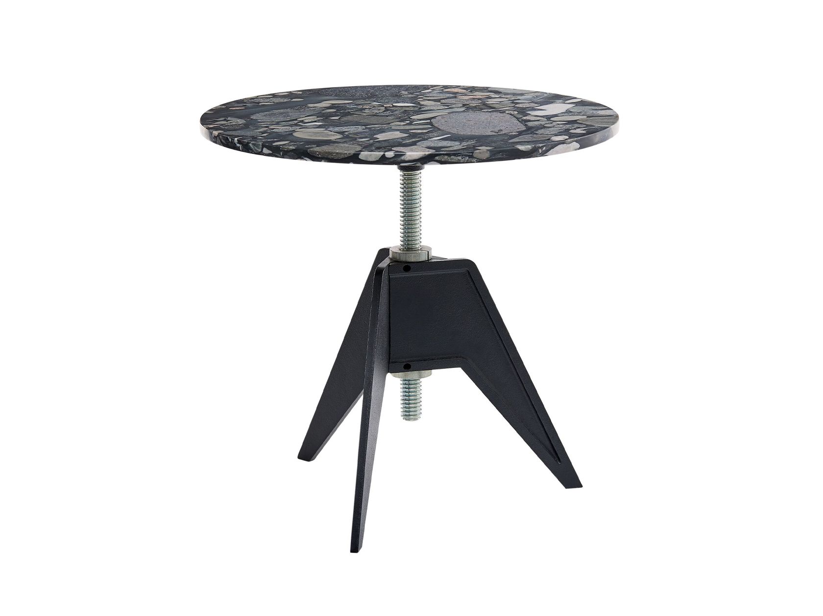 SCREW SIDE TABLE Height-adjustable round marble coffee table By Tom ...