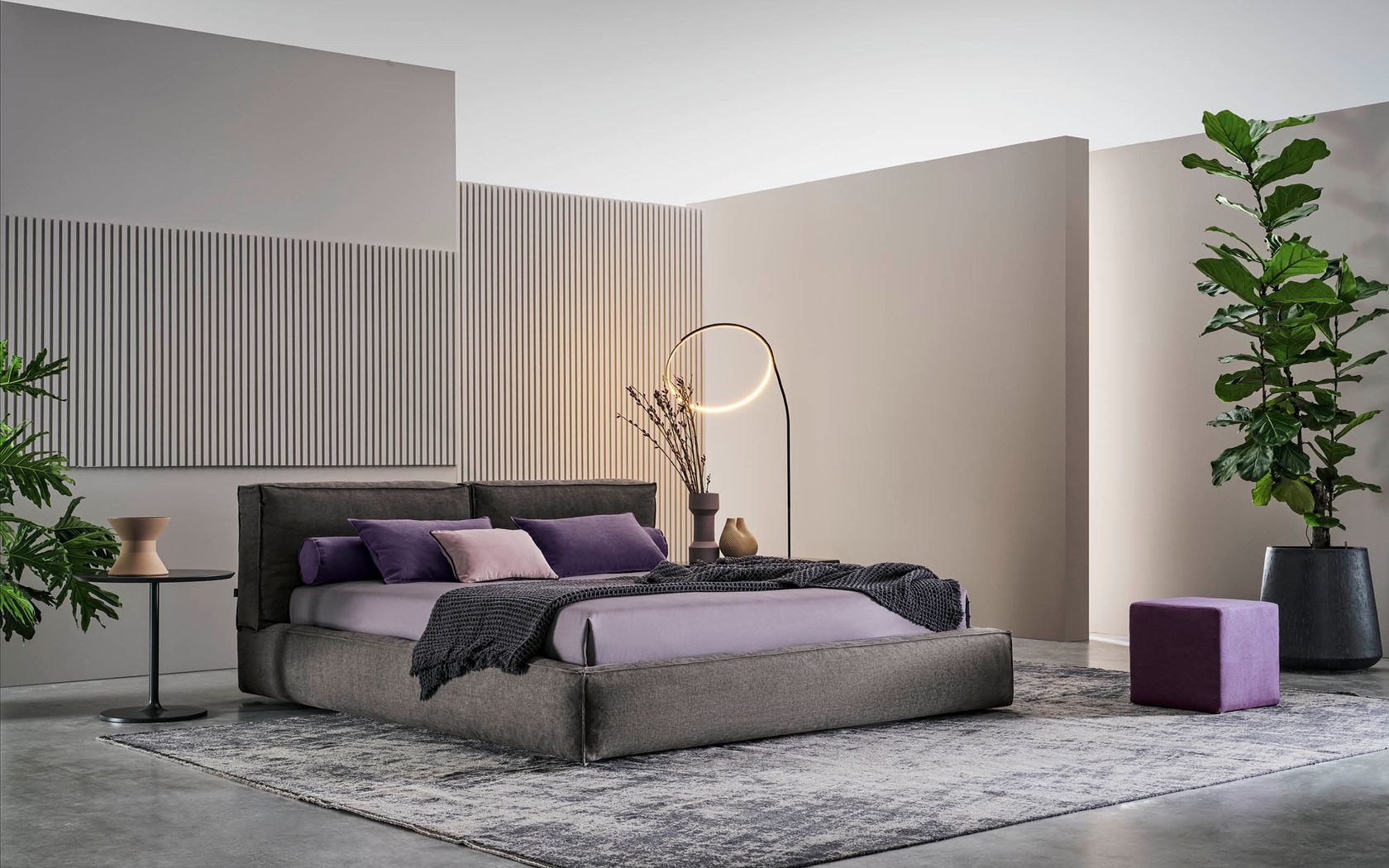 ACADEMY PIUMA Double bed with upholstered headboard By Twils