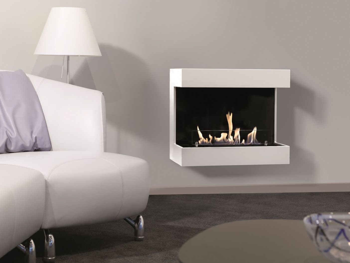 Hanging bioethanol vent free metal fireplace UMBRIA By BRITISH FIRES