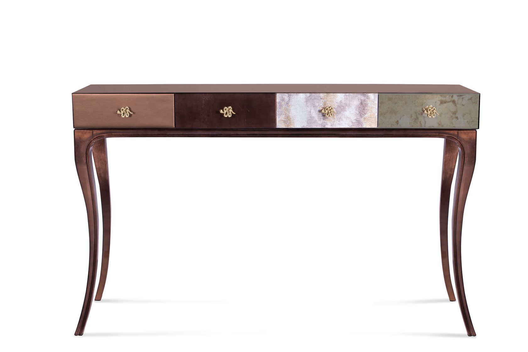 Rectangular leather console table with drawers UNTAMED By KOKET