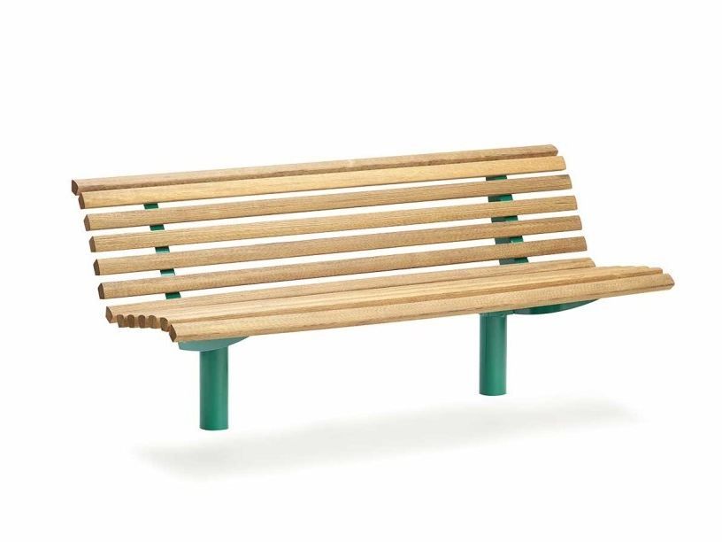 URBAN Steel and wood bench with back By VESTRE | design Artur Wozniak ...
