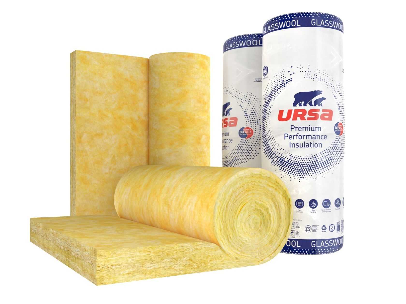 URSA GLASSWOOL DF 42 Glass wool thermal insulation felt / sound ...