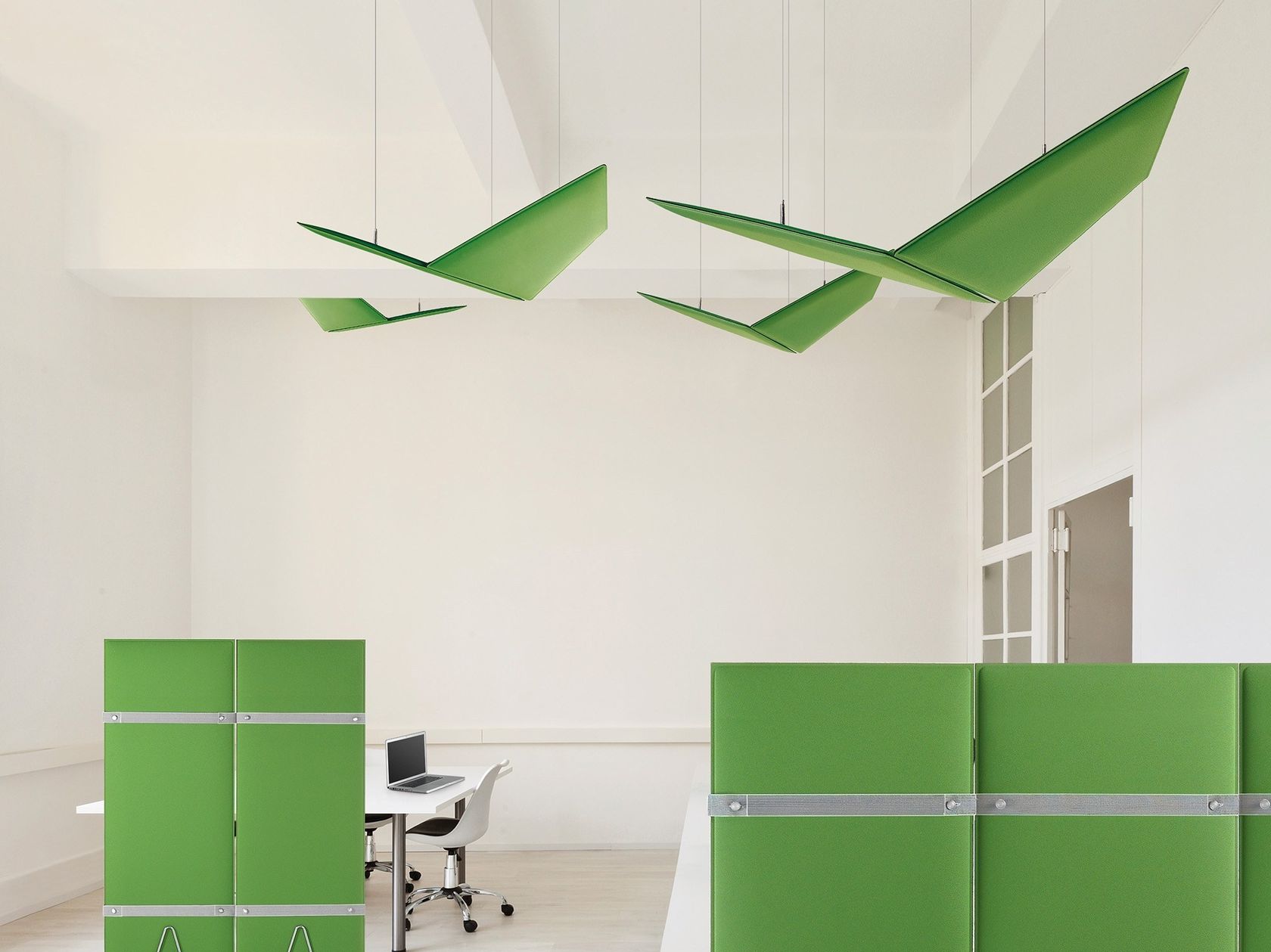 Fabric hanging acoustical panel V-FLAP By Caimi Brevetti design Alberto ...