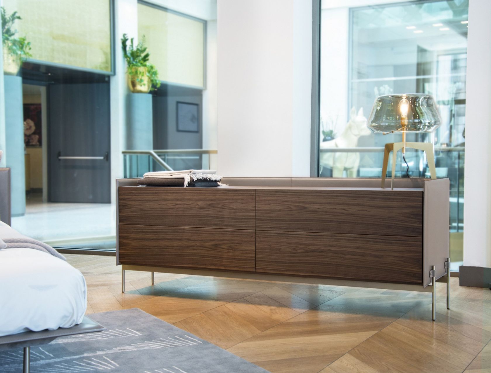 V246 | Sideboard Tanned leather sideboard with drawers By Aston Martin