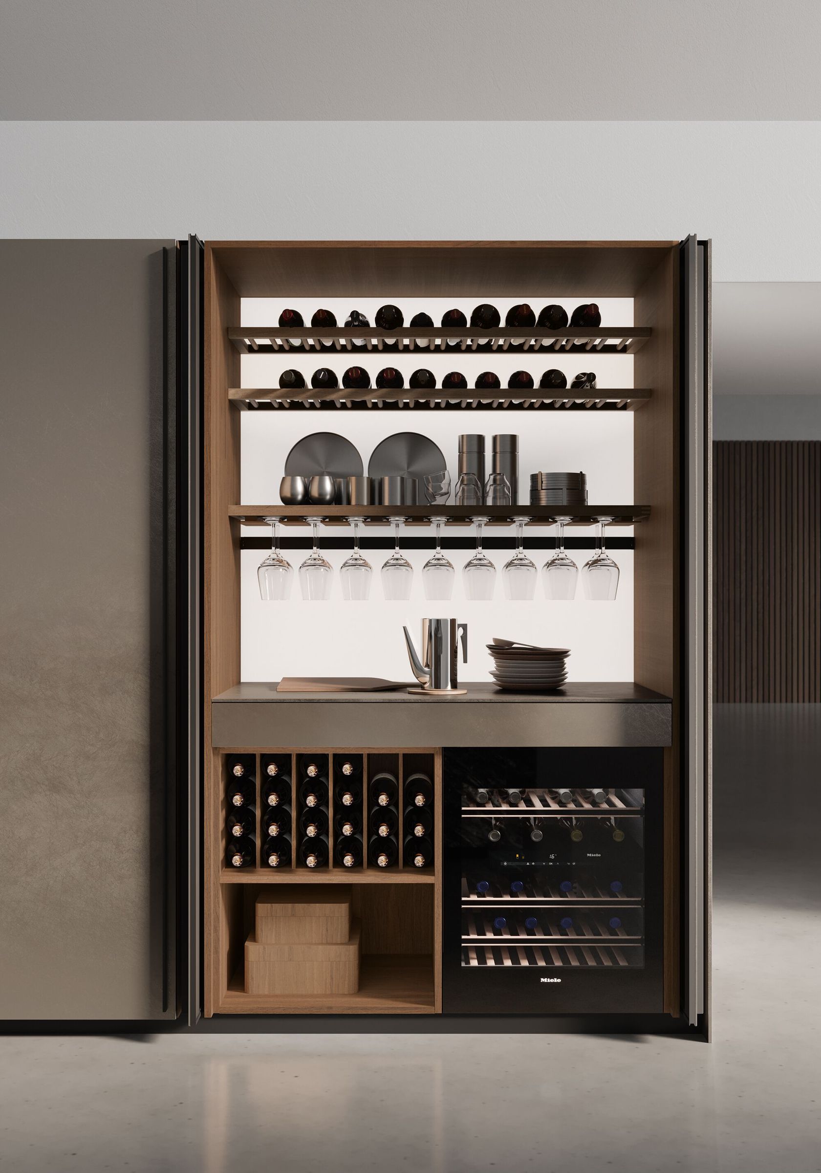 Tower Units With Receding Doors Kitchen unit By VALCUCINE