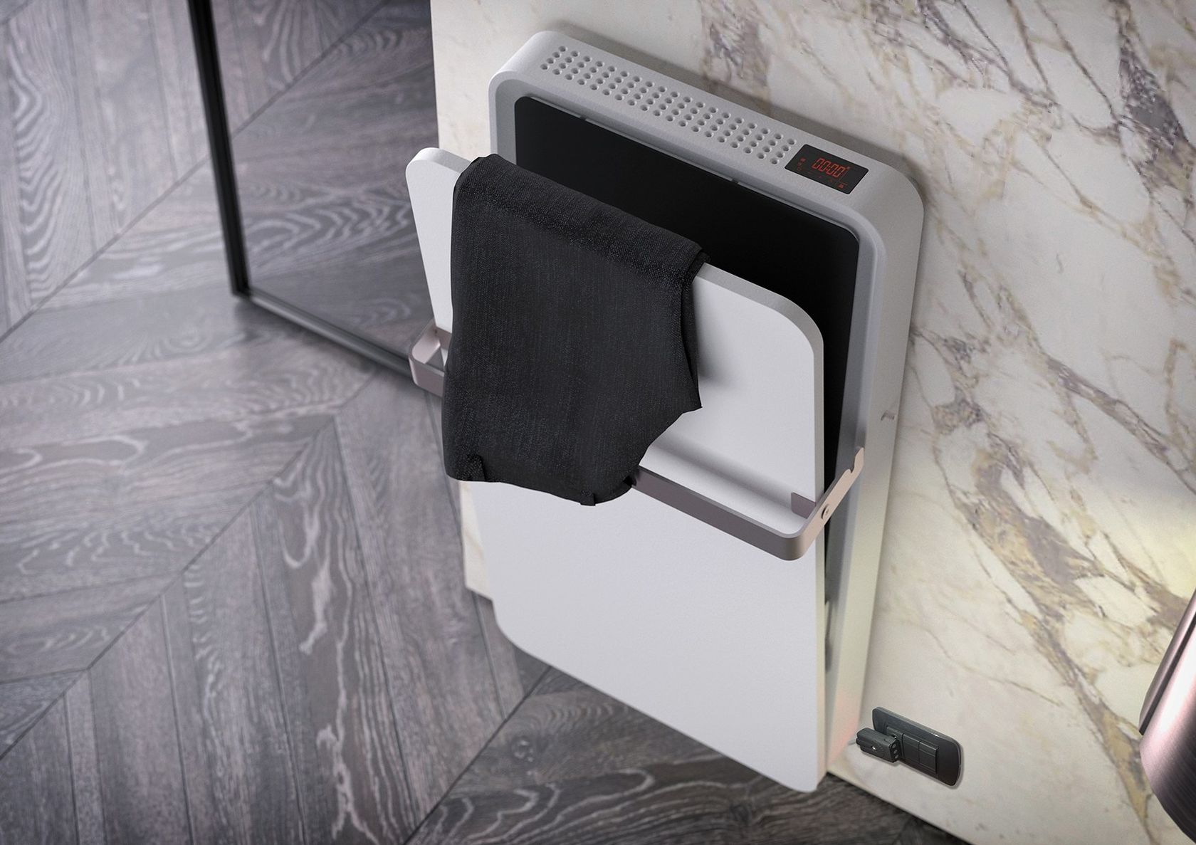 Wall-mounted electric towel warmer VALET By DELTACALOR design Peter ...