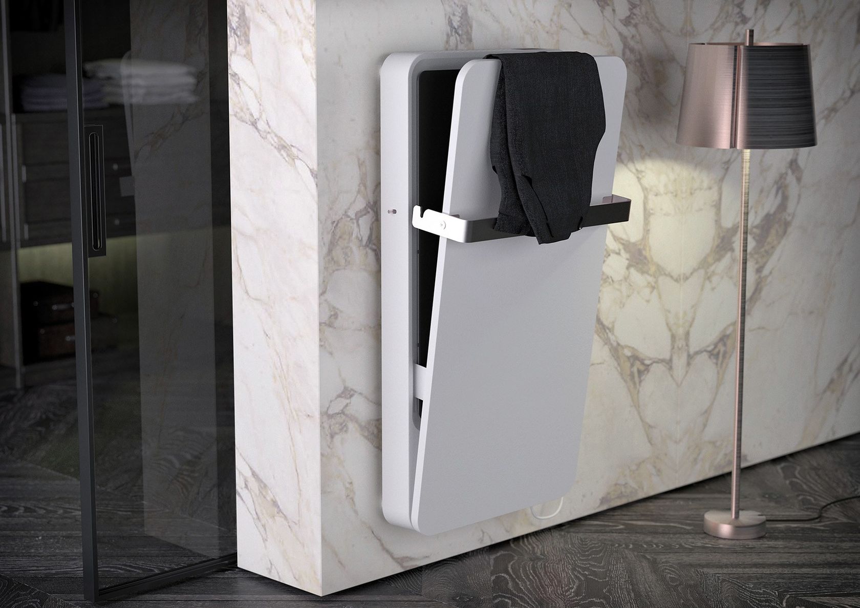 Wall-mounted electric towel warmer VALET By DELTACALOR design Peter ...