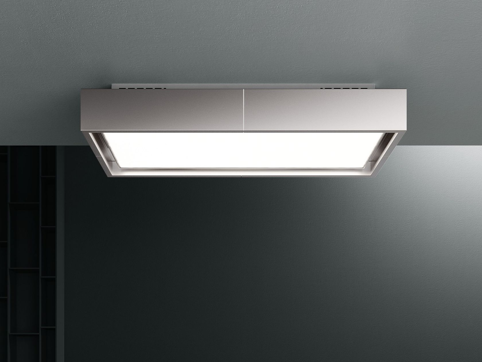 Exaustor montado no teto de aço inox com carvão ativado com luzes ...