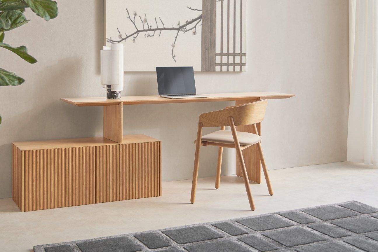 VELASCA EXTENSIBLE Rectangular wooden writing desk with bookcase By ...