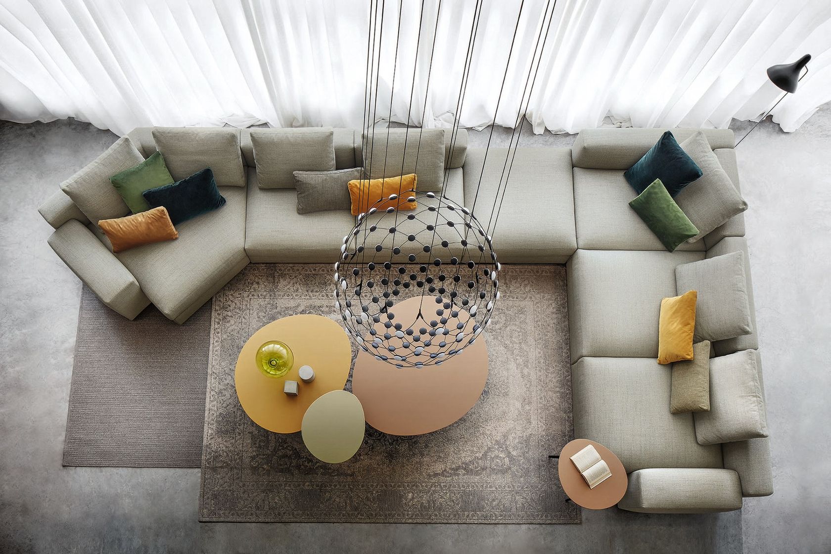 VENISE Corner fabric sofa with chaise longue By Lema | design Buratti ...