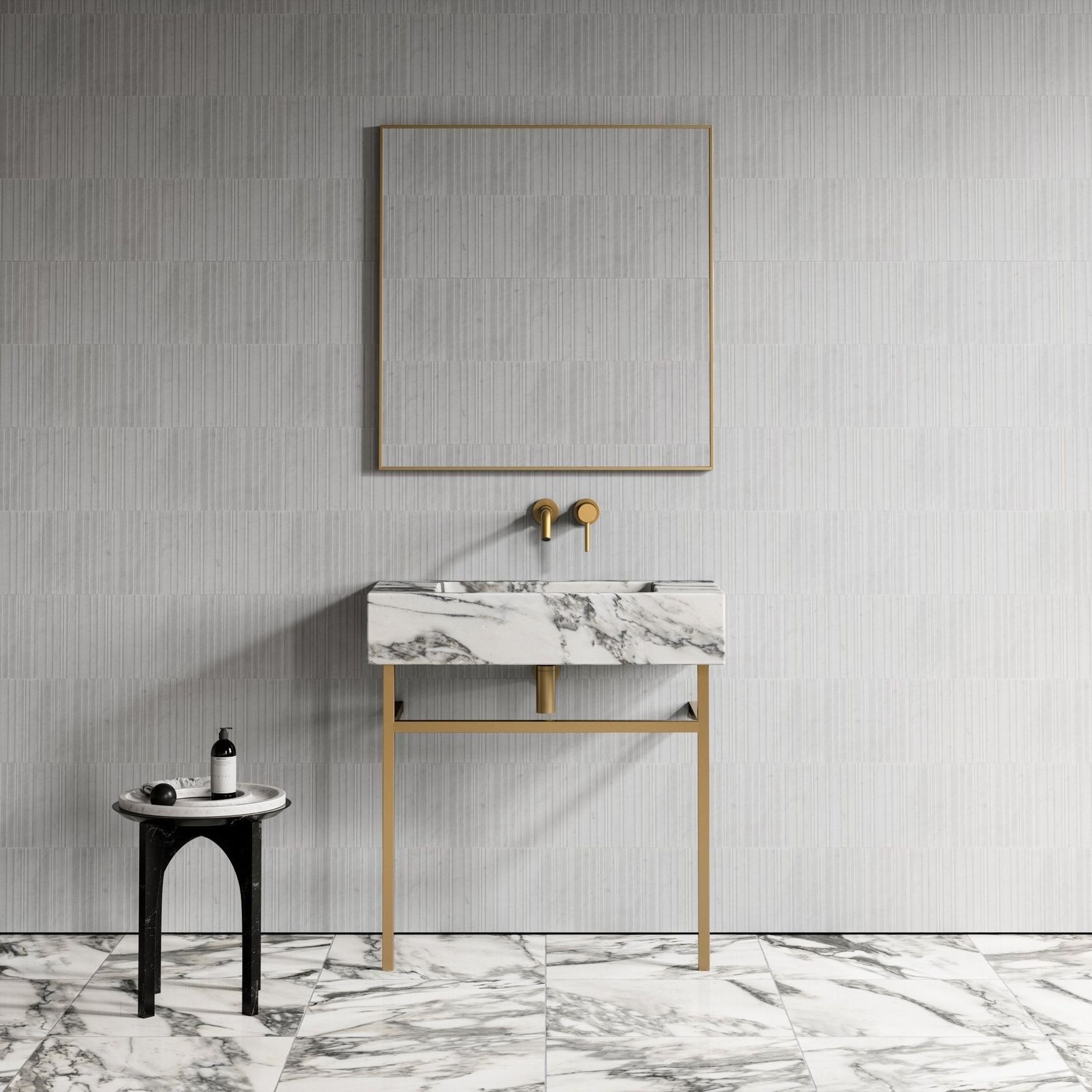 VERNANTE | Arabescato marble console sink By LUSSO