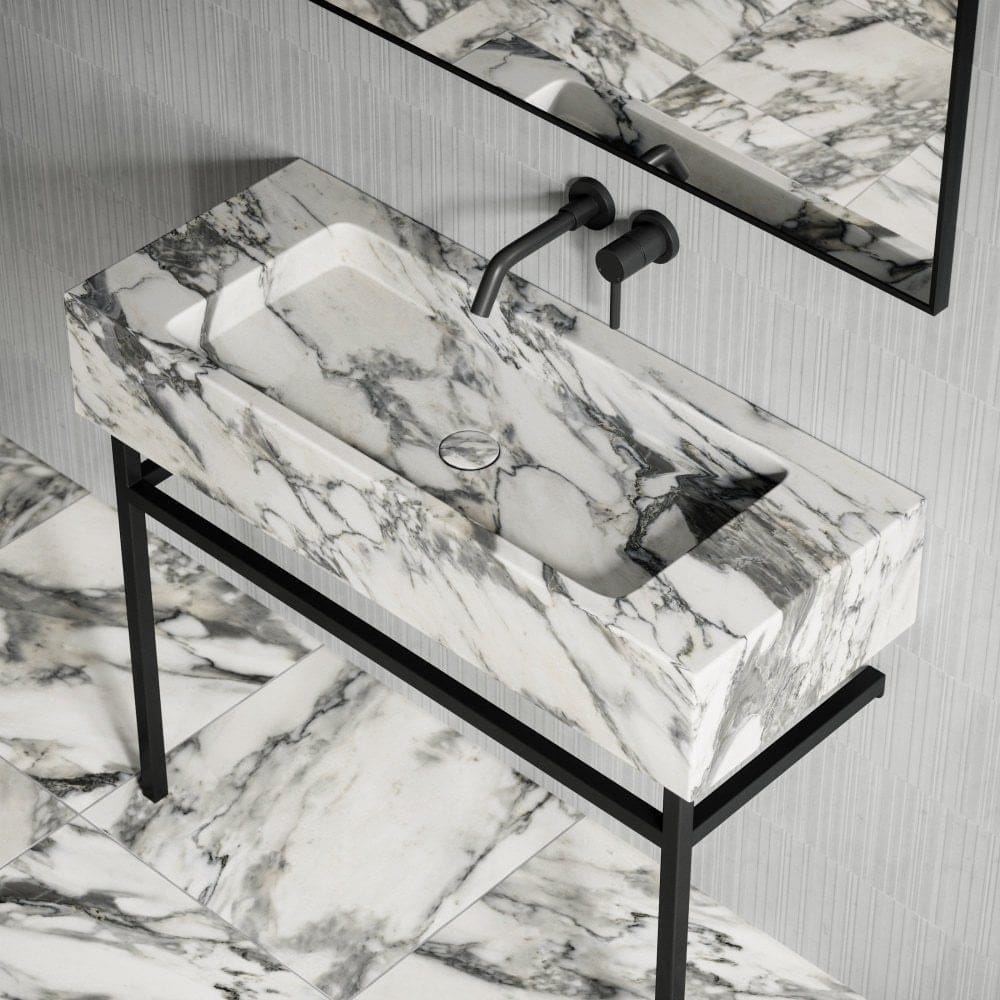 VERNANTE | Arabescato marble console sink By LUSSO