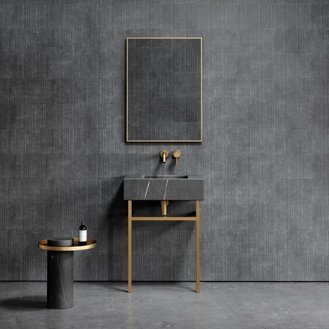 VERNANTE | Pietra Grey marble console sink By LUSSO