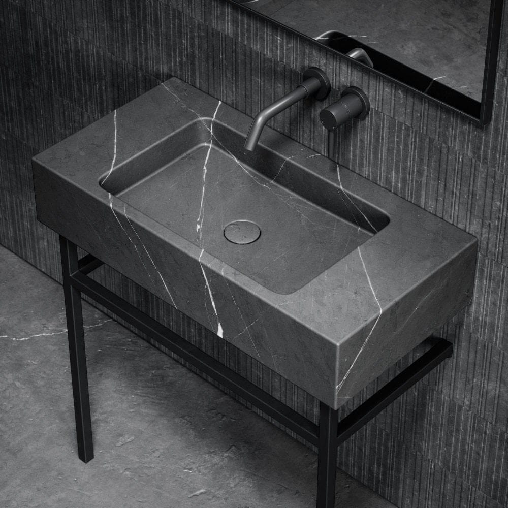 VERNANTE | Pietra Grey marble console sink By LUSSO