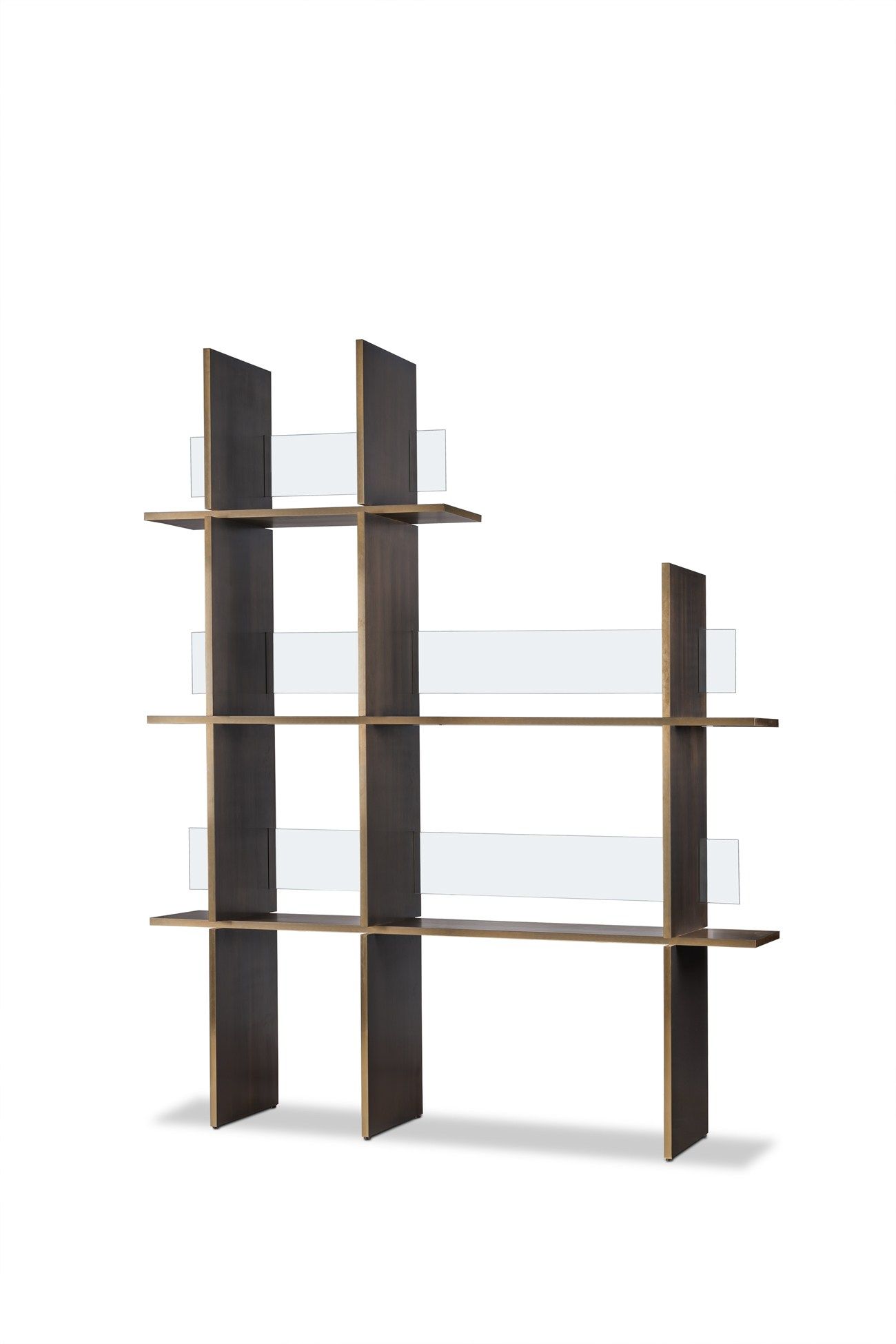 Freestanding glass and aluminium bookcase VICEVERSA By BAXTER design ...