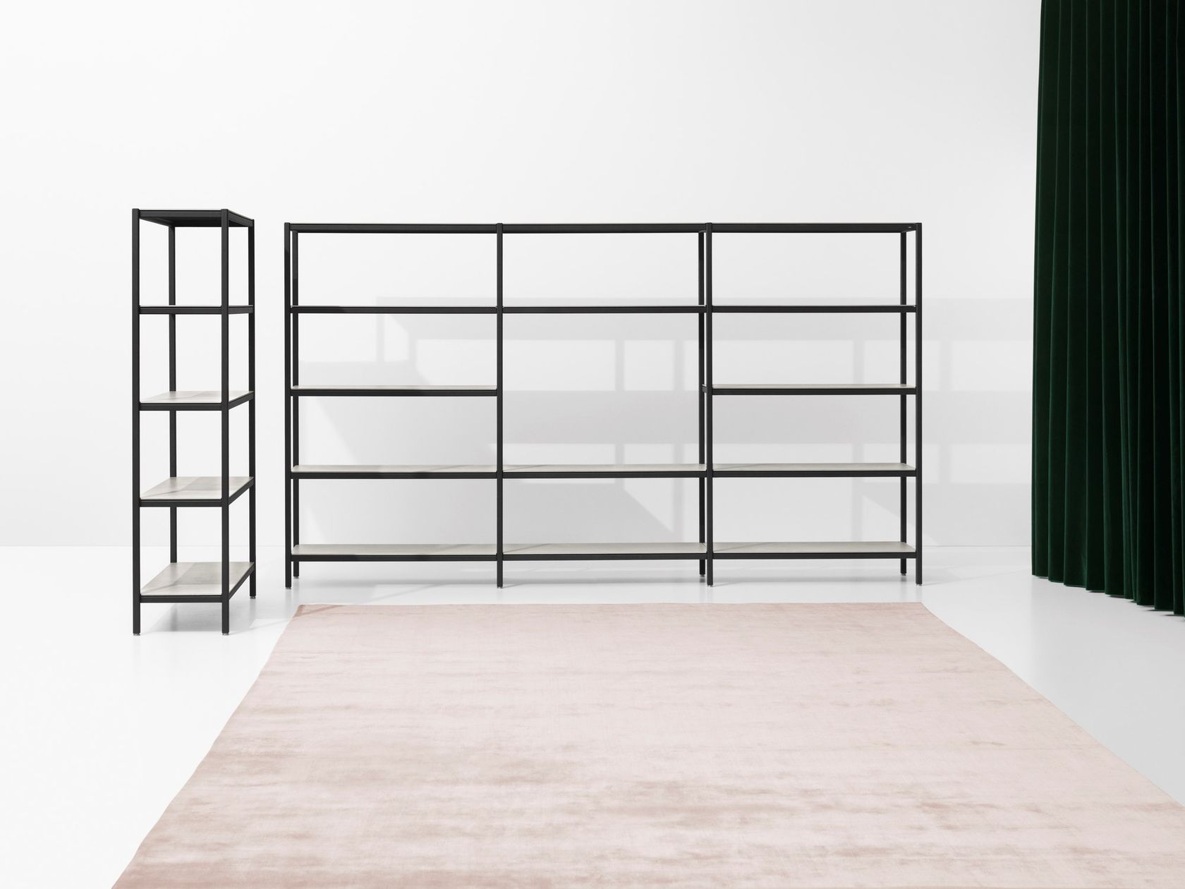 VIPP475 Open freestanding double-sided powder coated steel shelving ...