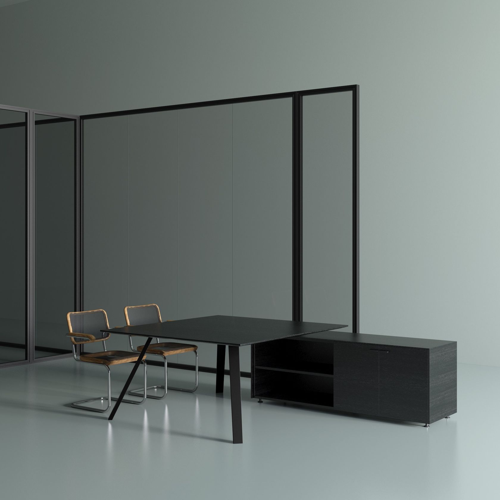 VIS DIRECTIONAL | Office desk with shelves By BK Contract design ...