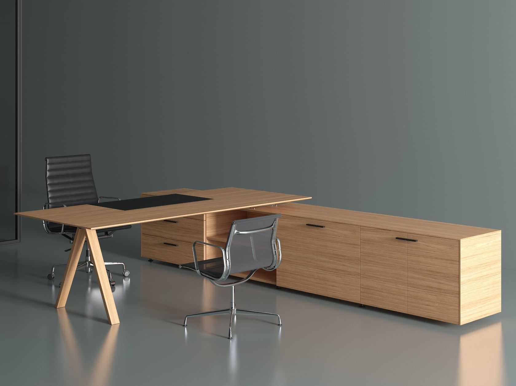 VIS DIRECTIONAL | Office desk with shelves By BK Contract design ...