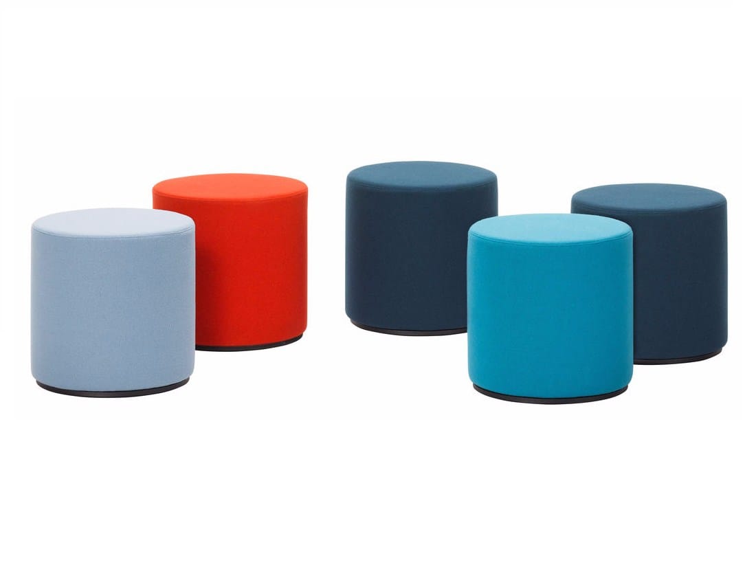 VISIONA STOOL Round fabric pouf By Vitra | design Verner Panton