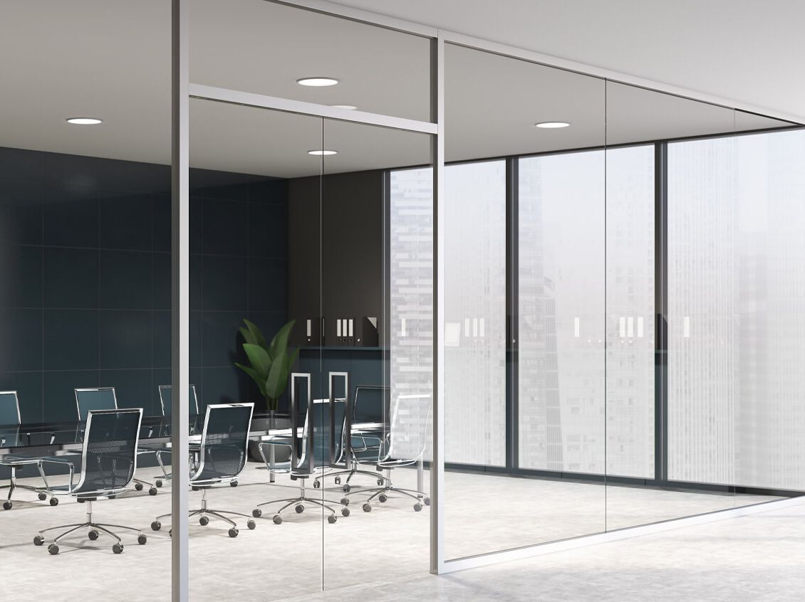 VK DESIGN - GLASS PARTITION WALLS Glass Partition wall with privacy ...
