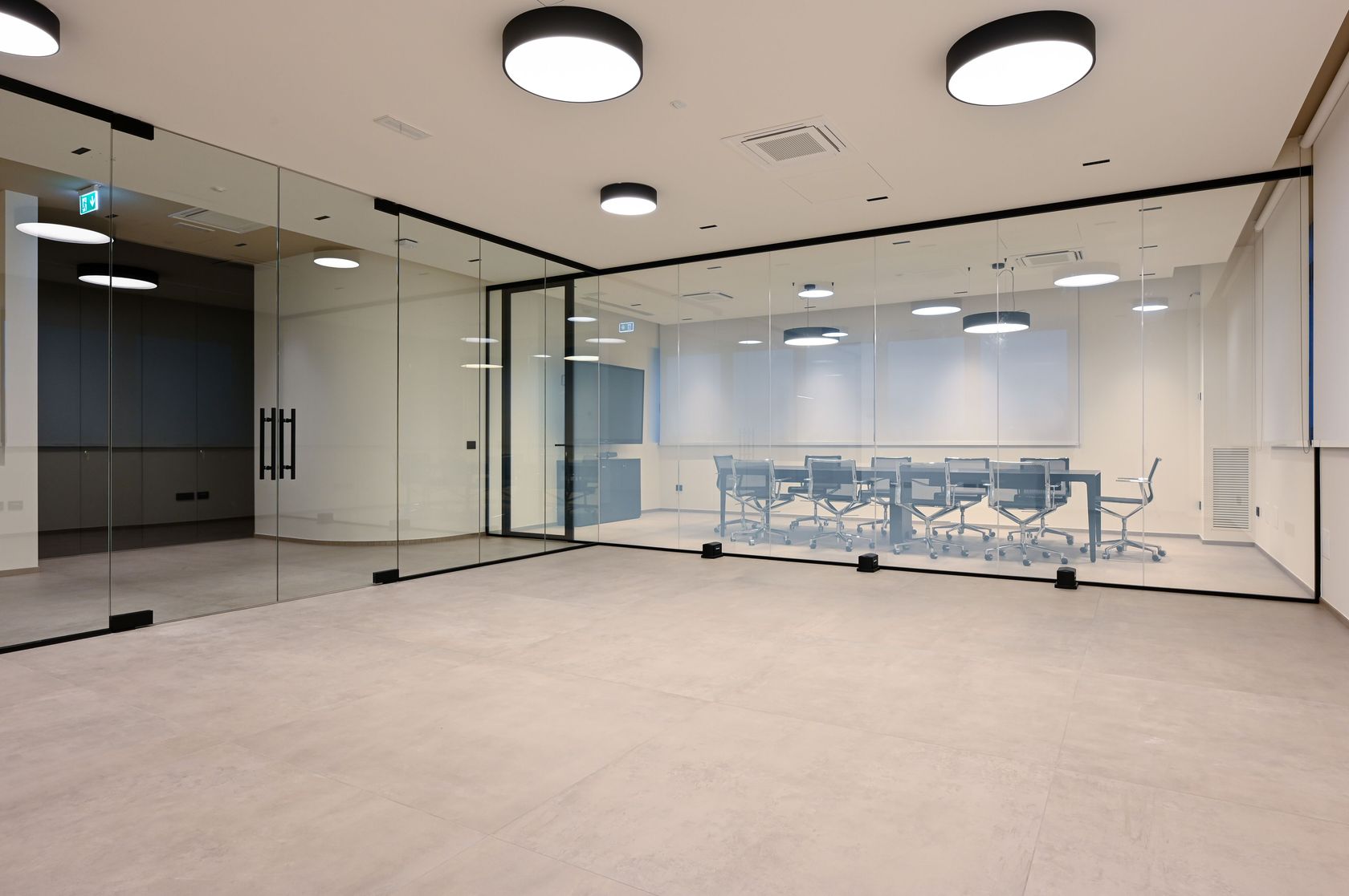 VK DESIGN - GLASS PARTITION WALLS Glass Partition wall with privacy ...