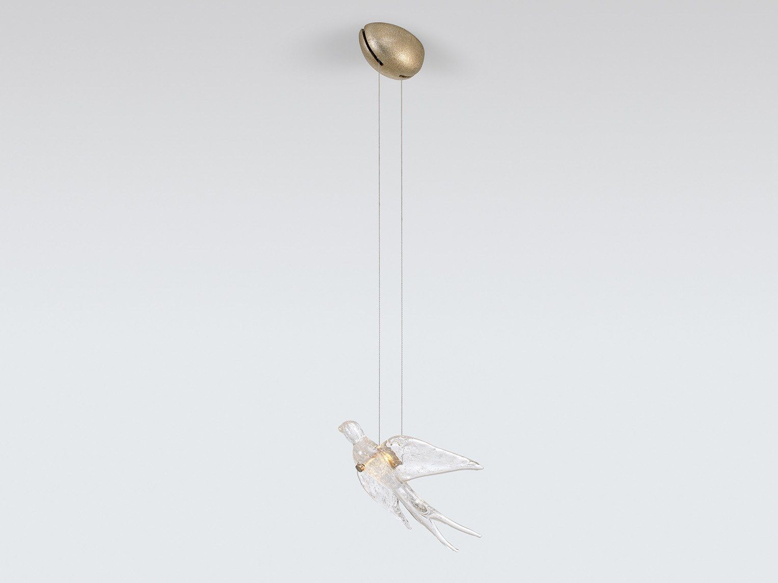 VOA GUTTURALIS MEDIUM Suspension LED fait main en verre By Serip