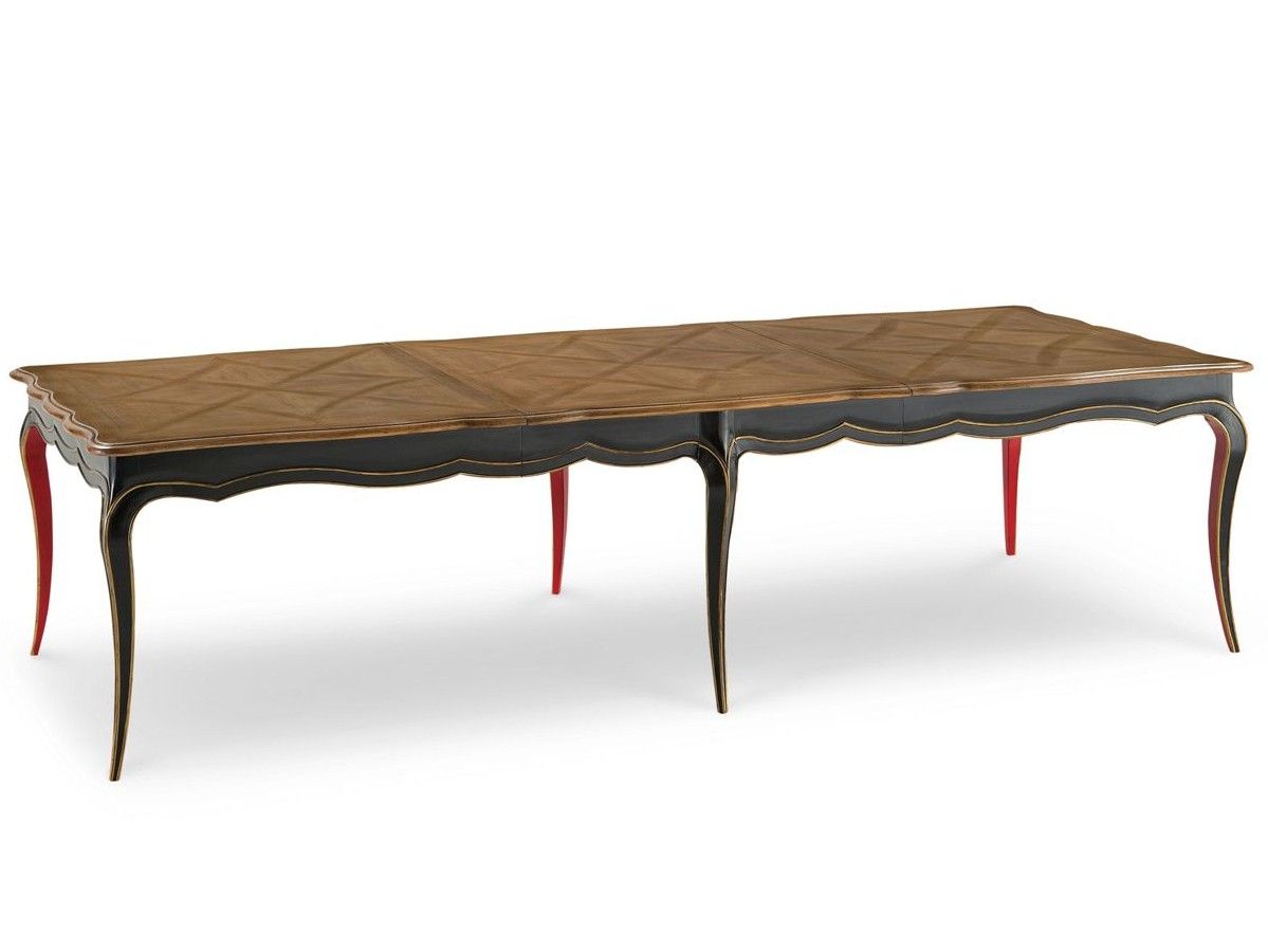 VOLUTES Extending rectangular cherry wood table By Roche Bobois