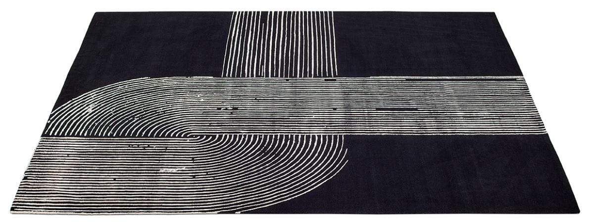 OPEN KNOT Rectangular handmade wool and silk rug By Vartian