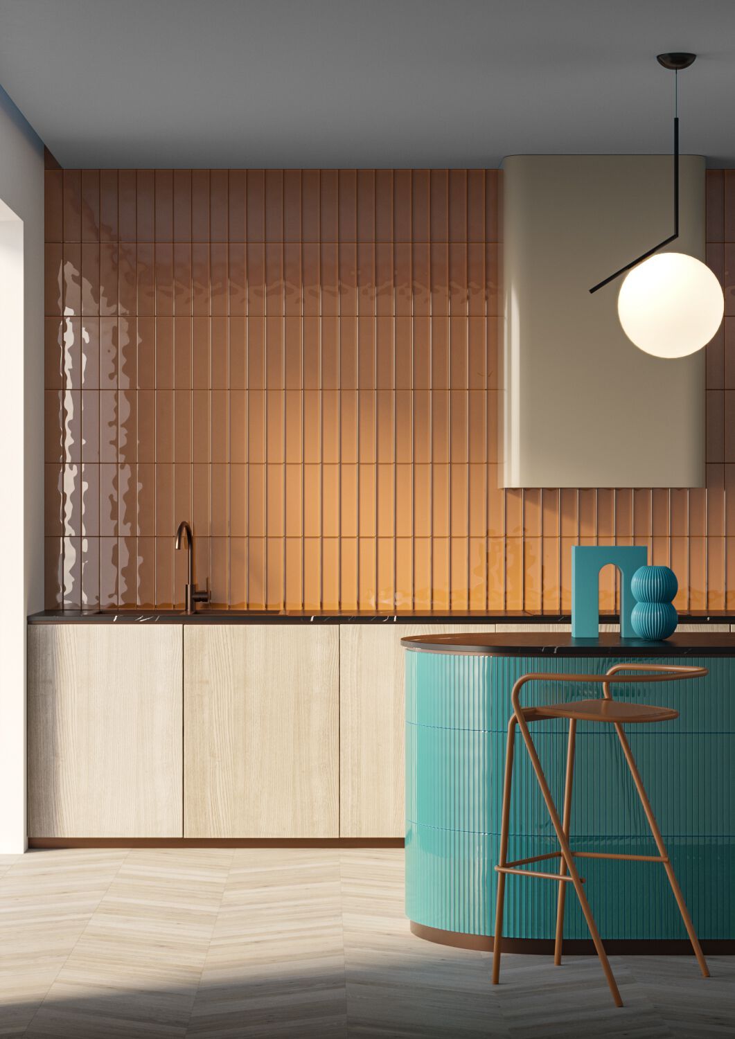 FIFTIES Indoor glass wall/floor tiles By Vetrocolor