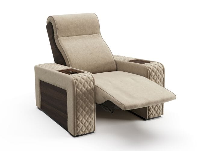 LUXOR TECH Recliner home theater leather armchair By Vismara Design
