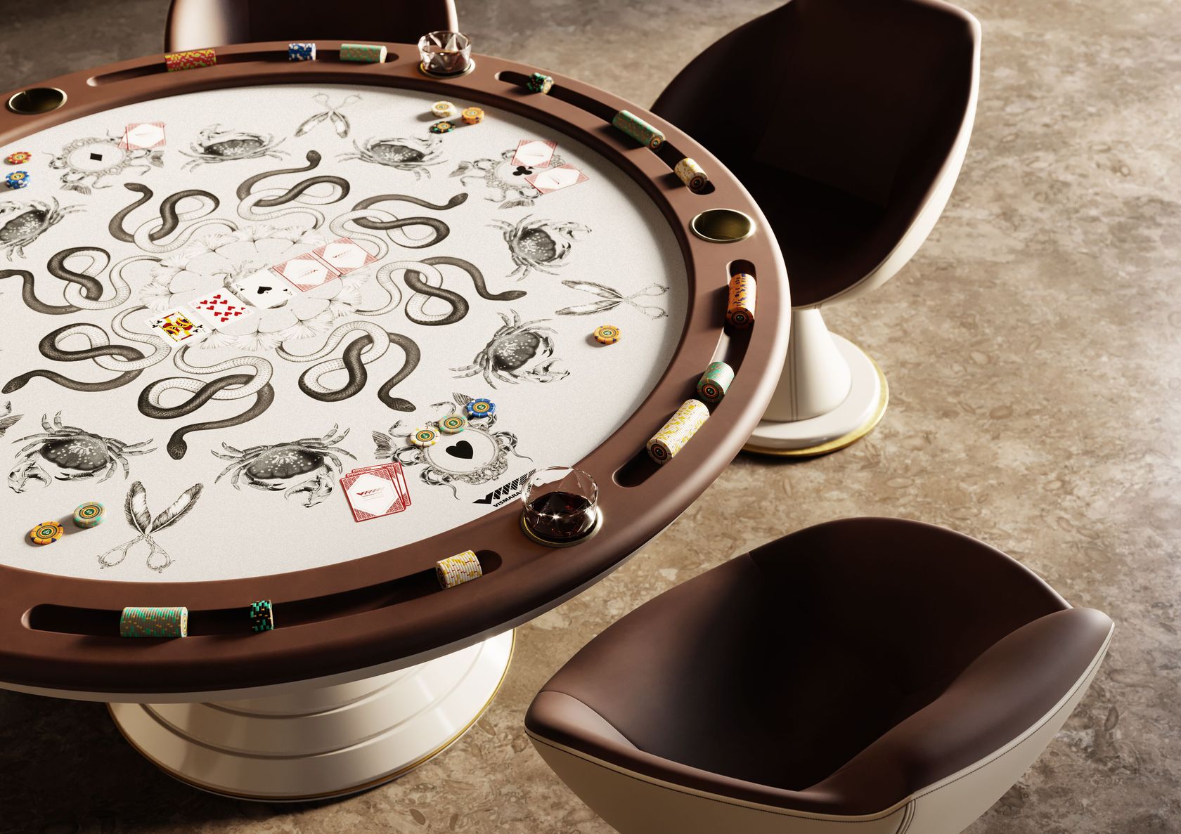 VEGAS Round poker table By Vismara Design
