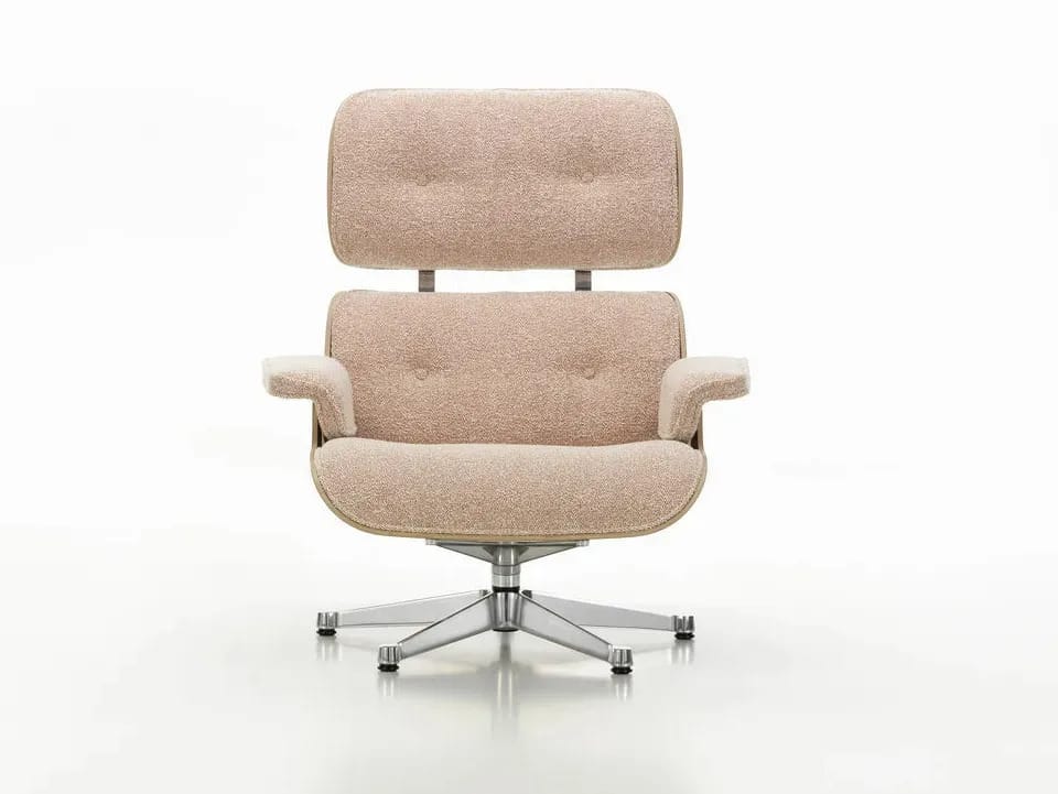 EAMES LOUNGE CHAIR NUBIA Swivel fabric armchair with armrests By Vitra ...