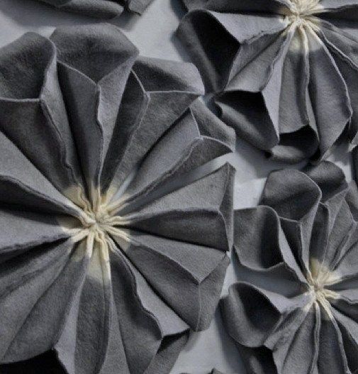 Wool felt Decorative acoustic panel WALL FLORAL UNITS By Ronel Jordaan