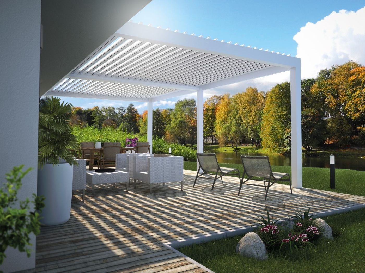 WATERPROOF | Wall-mounted pergola By WATERPROOF