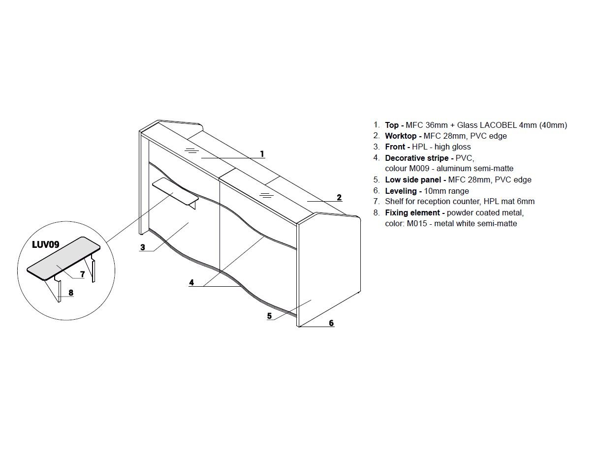 WAVE | HPL reception desk Reception desk By MDD