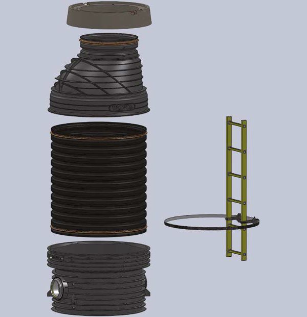 Inspection pit and cover TEGRA 1000 By WAVIN ITALIA