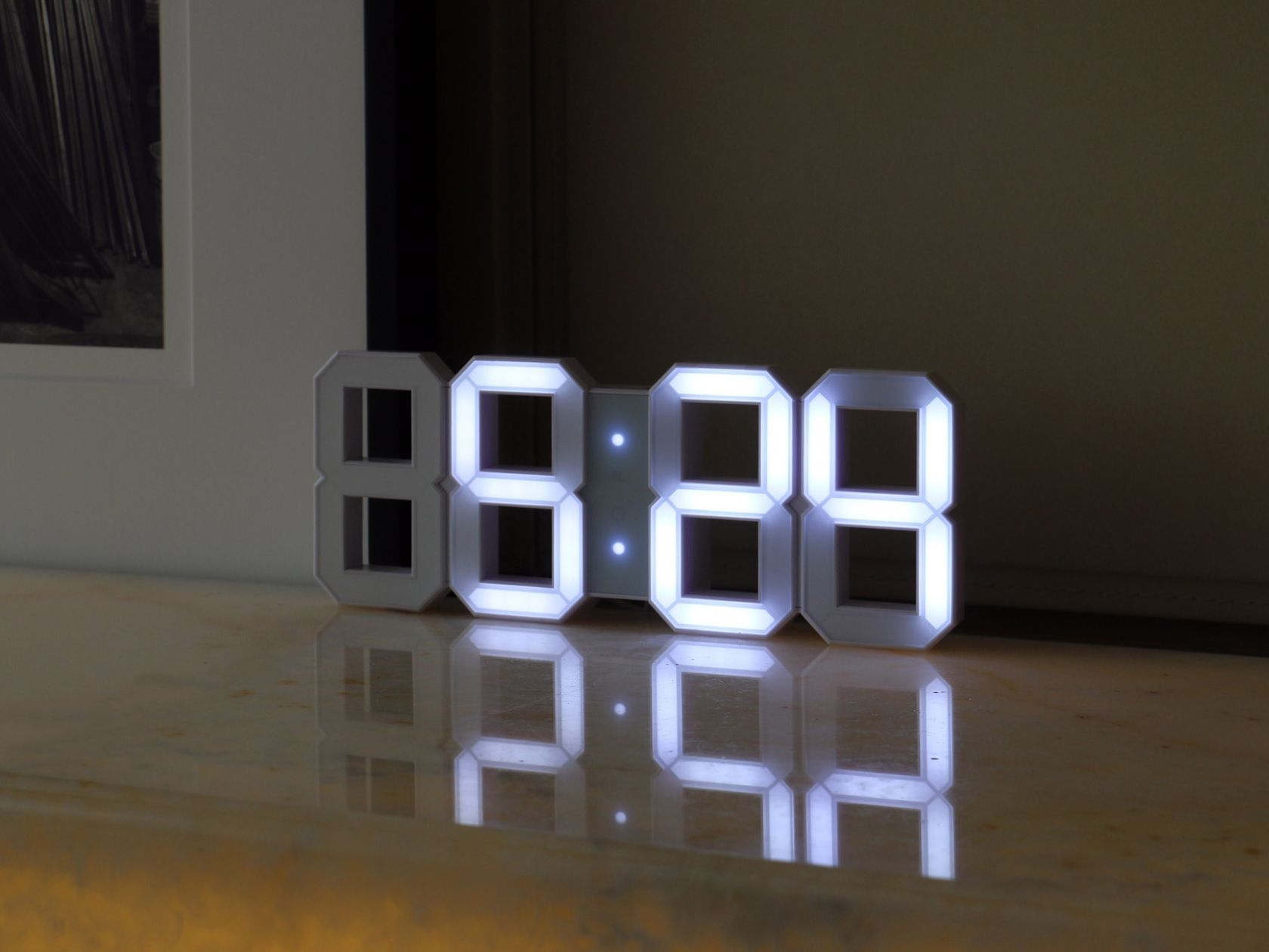 Orologio in ABS WHITE & WHITE LED CLOCK By KIBARDIN design Vadim Kibardin