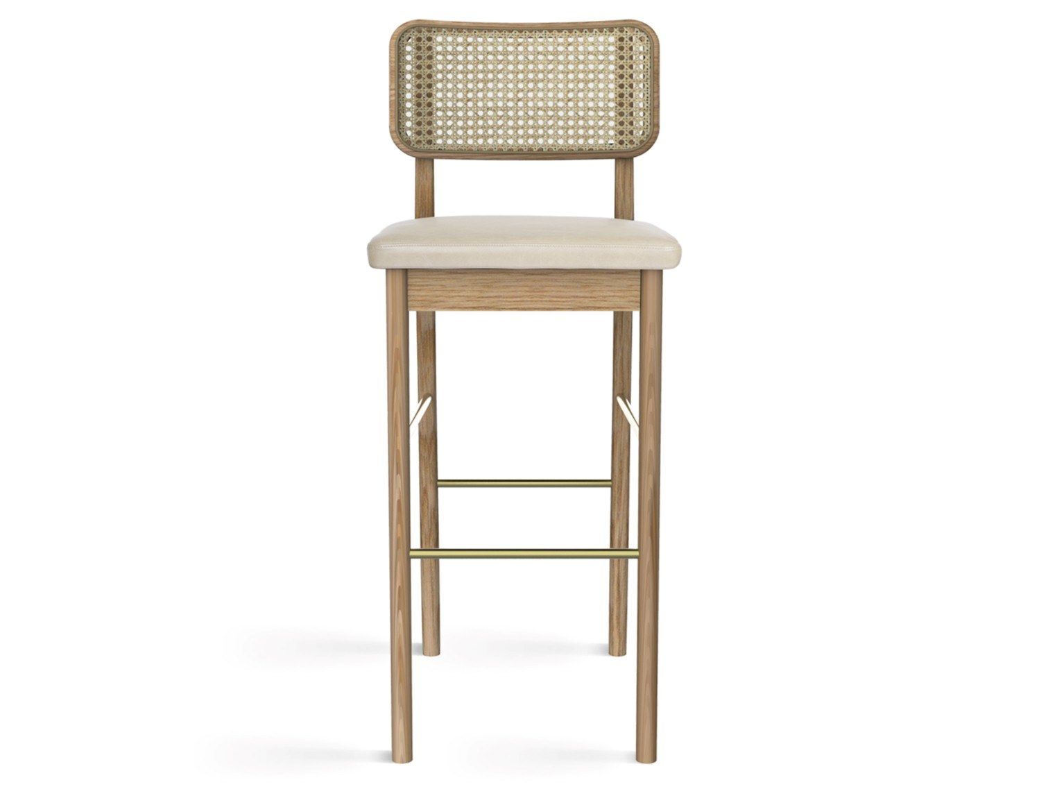 WICKER High wicker stool with integrated cushion By RED EDITION