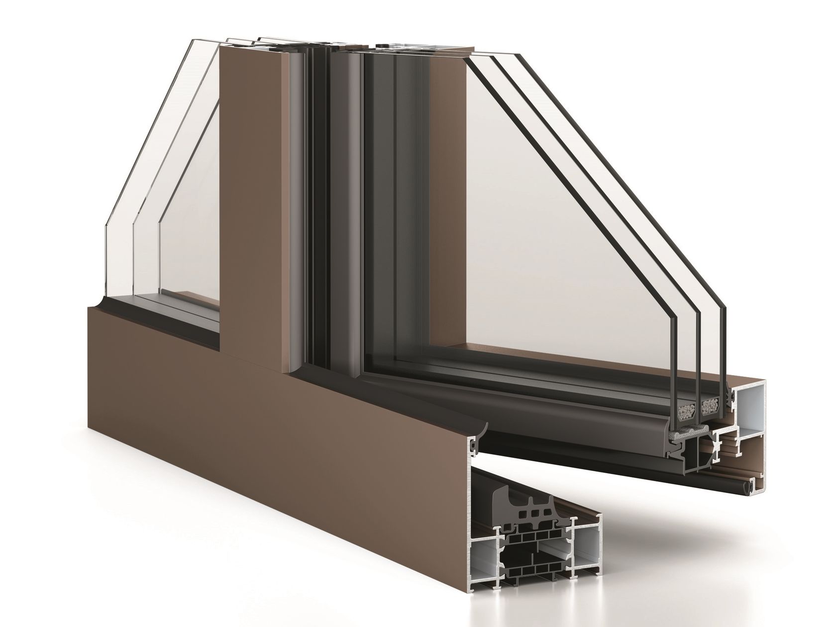 Aluminium pocket sliding window WICLINE 75 MAX By WICONA