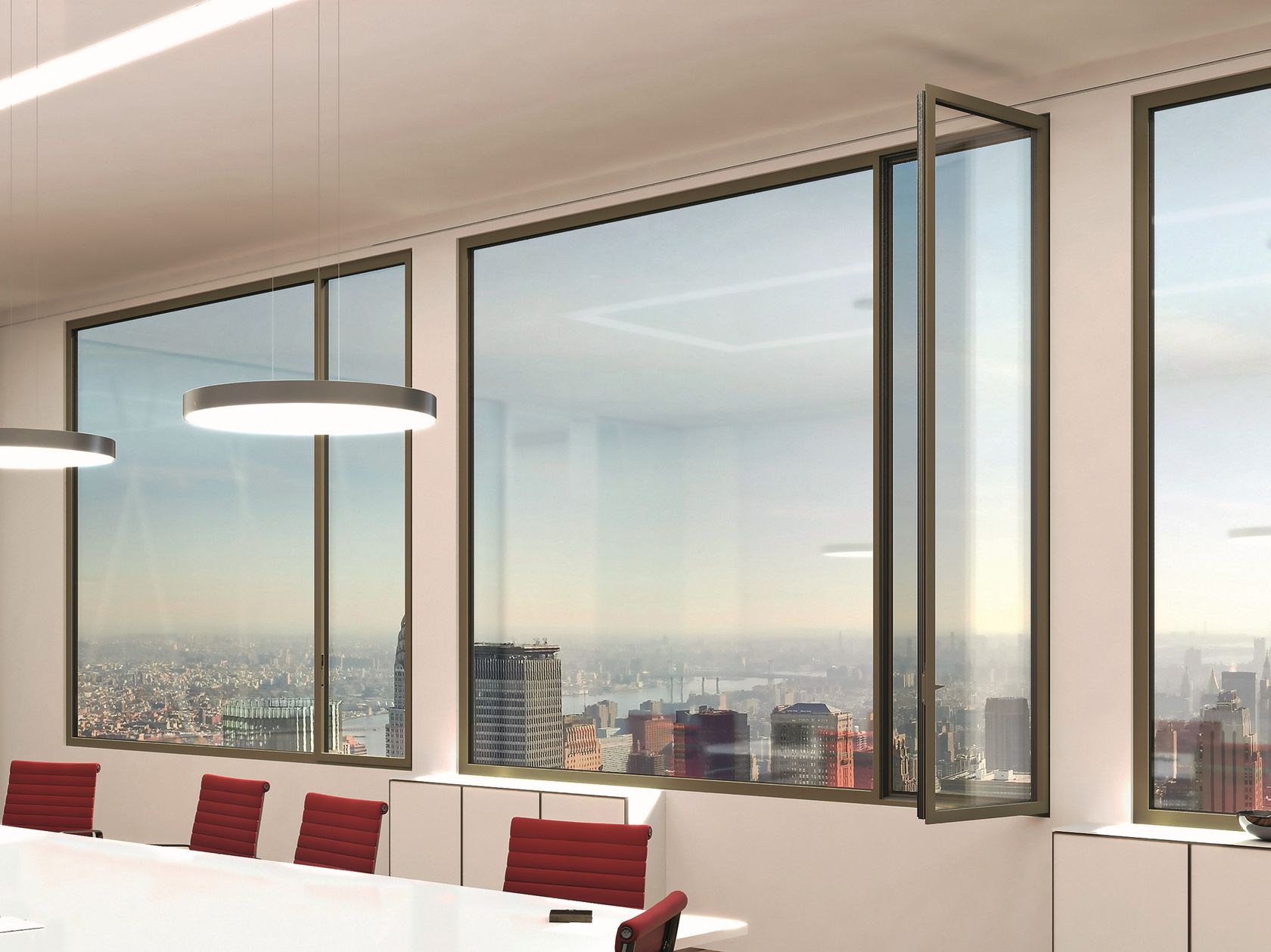 Aluminium pocket sliding window WICLINE 75 MAX By WICONA