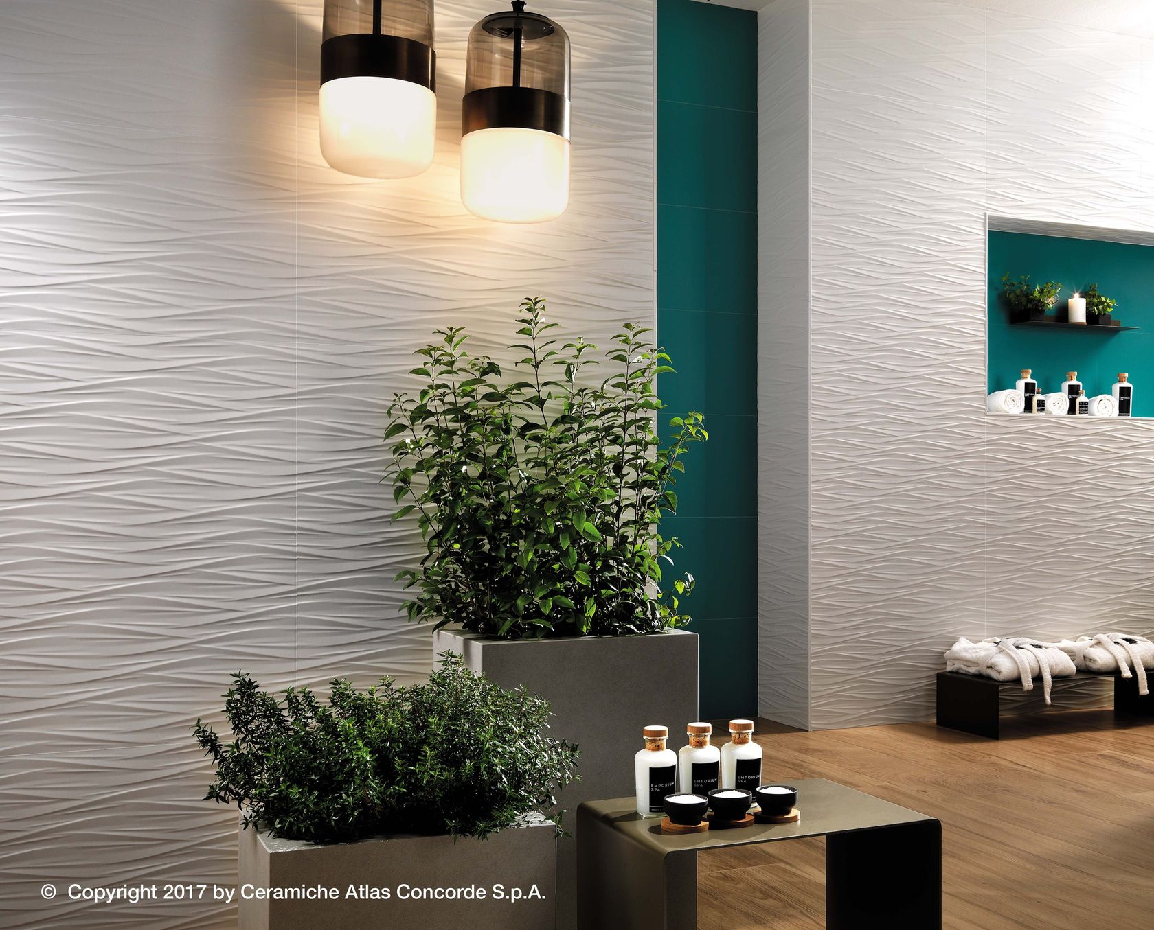 White-paste 3D Wall Cladding WIND By Atlas Concorde
