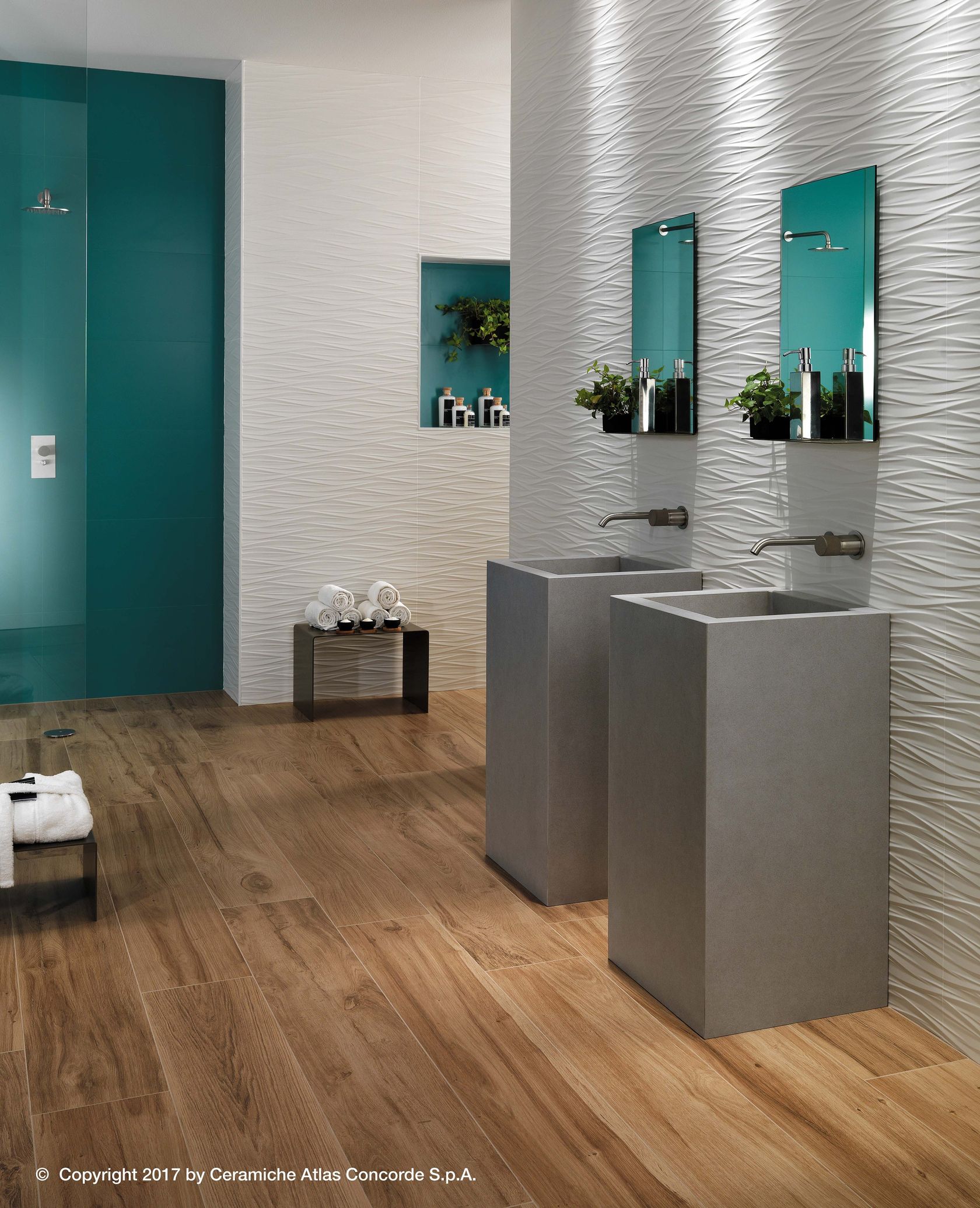 White-paste 3D Wall Cladding WIND By Atlas Concorde